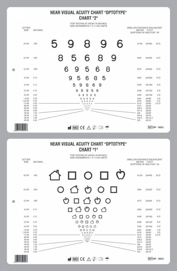 Symbols And Number Near Vision Card - Kashmir Surgicals