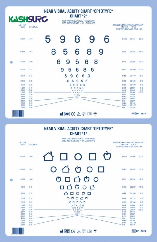 Symbols And Number Near Vision Card - Kashmir Surgicals